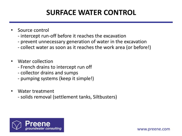 Controlling Water On Construction Sites | PPTX