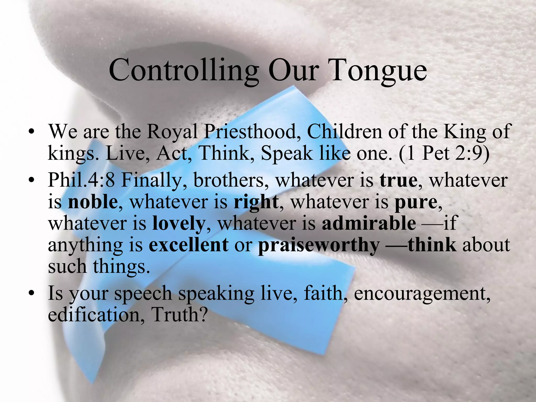 Controlling Your Tongue | PPT