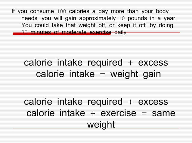 Controlling your weight | PPT