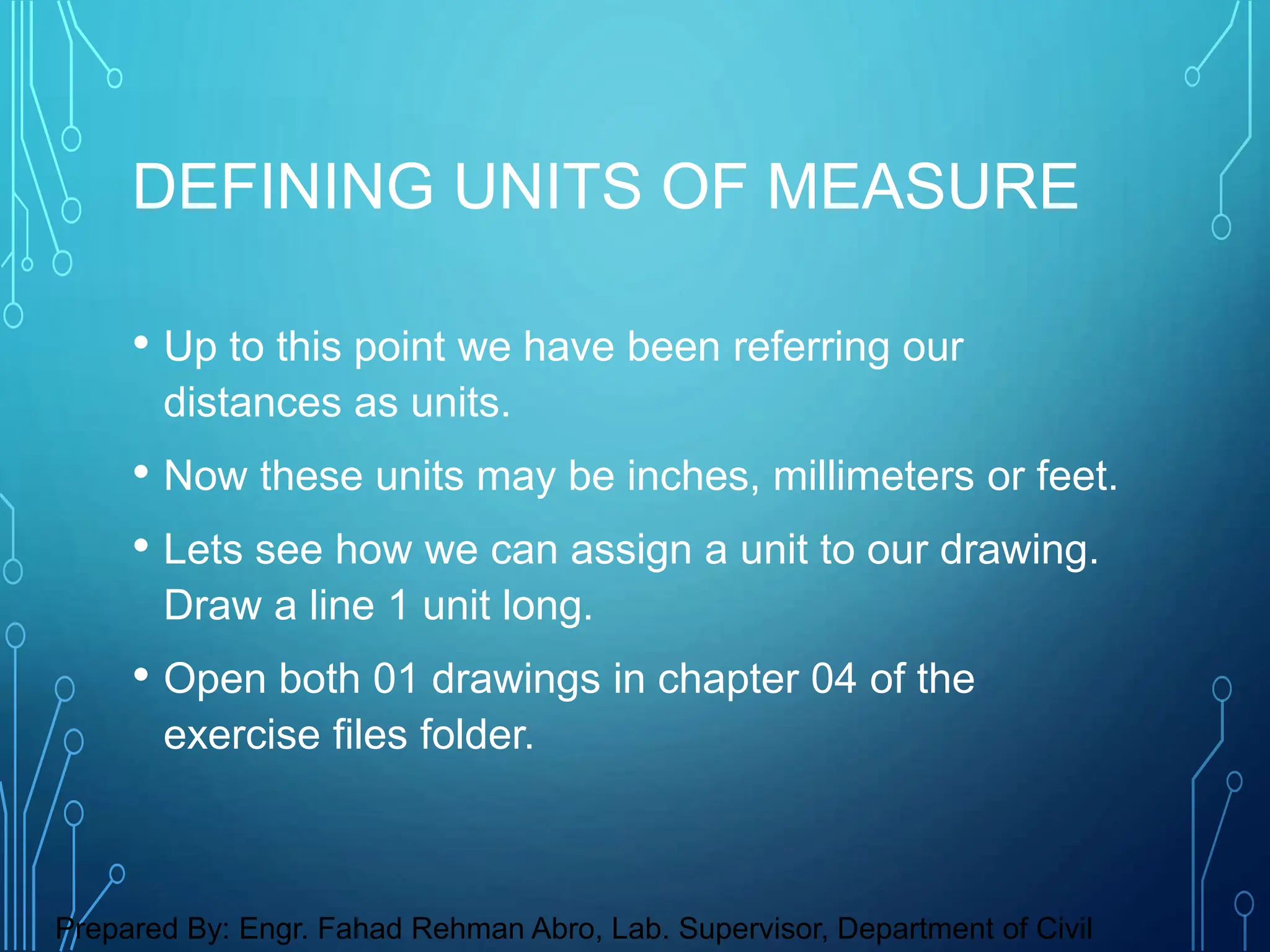CONTROLLINING DRAWING UNITS in AutoCad | PPTX