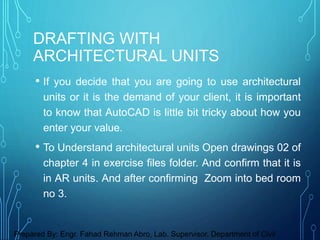 CONTROLLINING DRAWING UNITS in AutoCad | PPTX