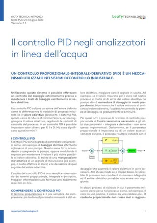 Il controllo PID negli analizzatori in linea dell’acqua | PDF