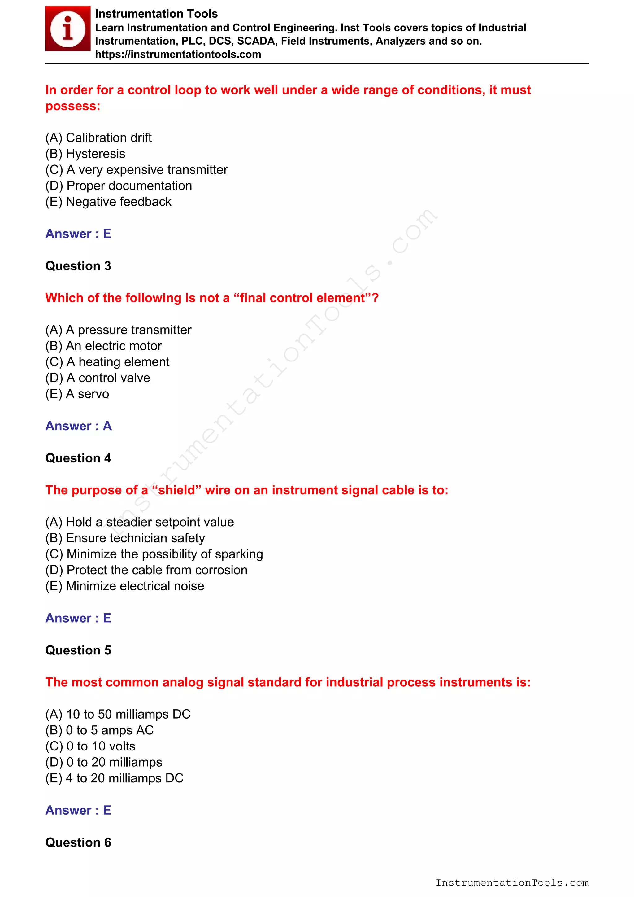 Control loops MCQ | PDF