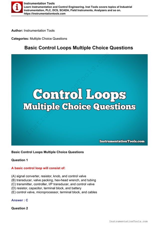 Control loops MCQ | PDF