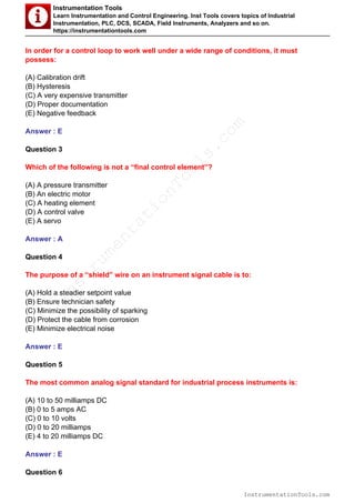 Control loops MCQ | PDF