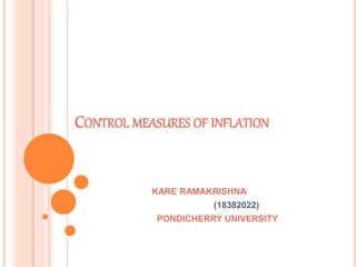 Control measures of inflation | PPTX