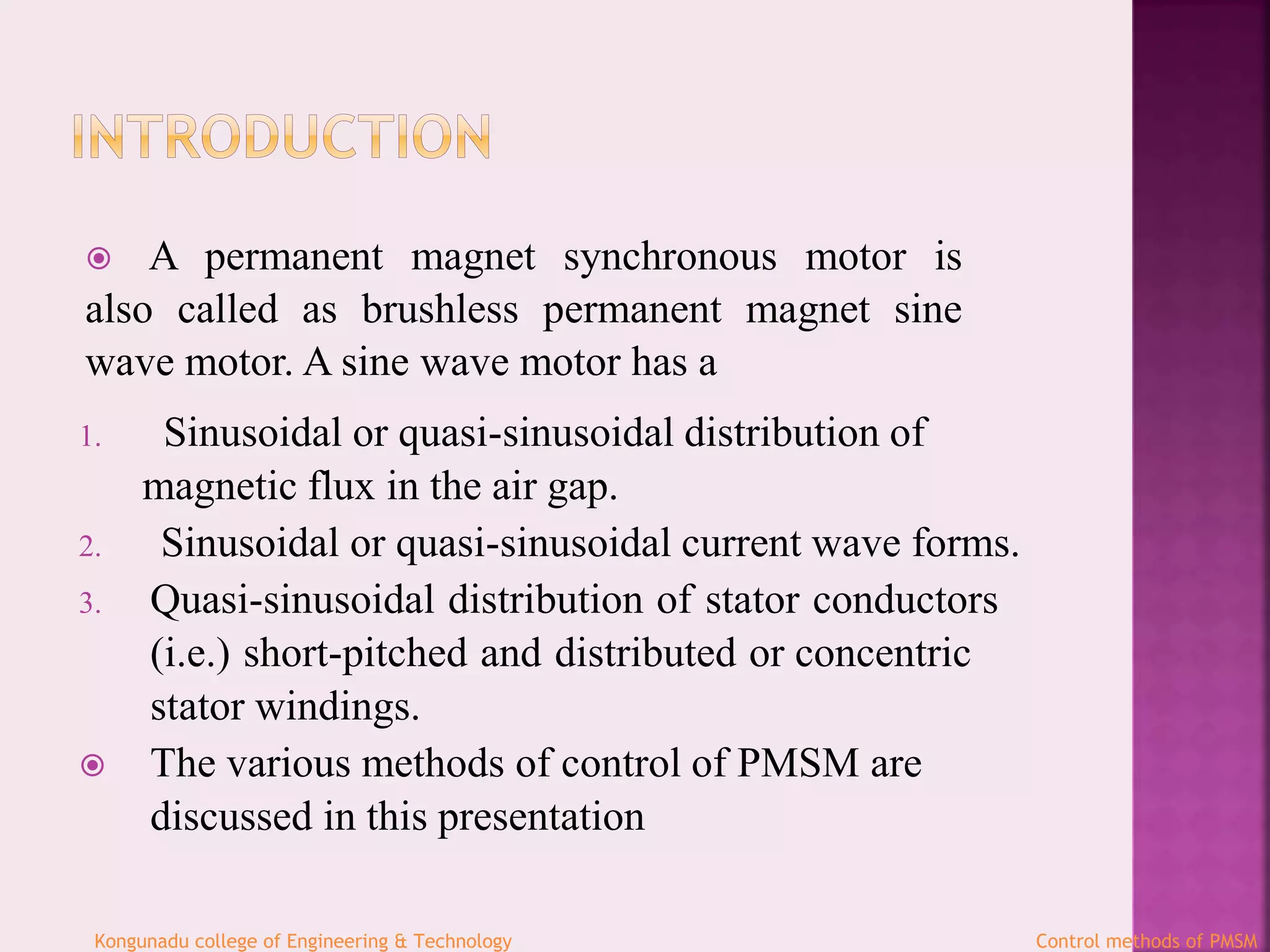 Control methods of PMSM | PPTX