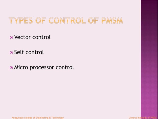 Control methods of PMSM | PPTX | Radio Control | Hobbies & Interests