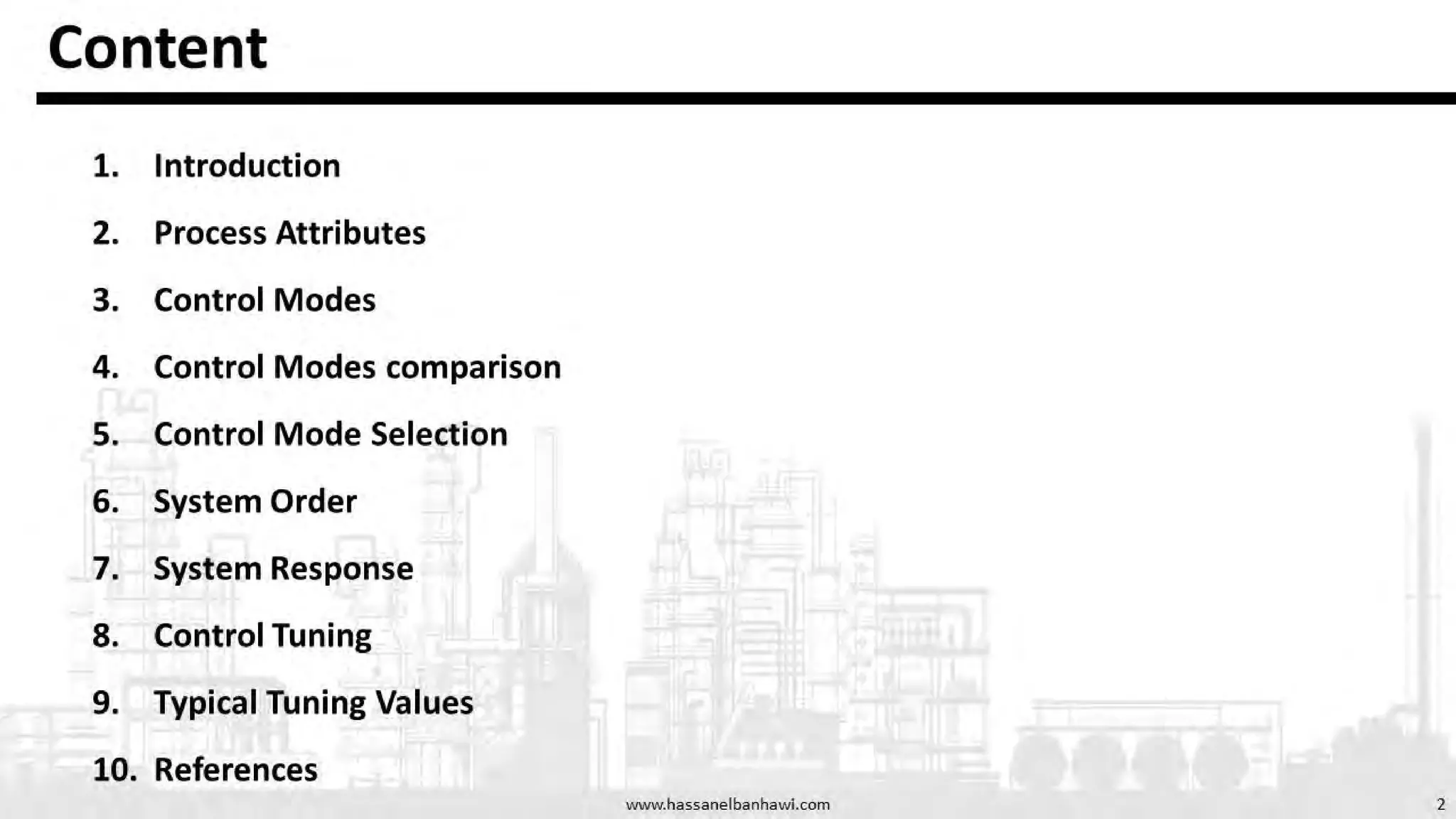 Process Control Presentation on control modes, Proportional, Integral, Derivative (P, PI, PID ...
