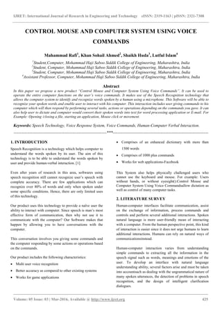 Control mouse and computer system using voice commands | PDF