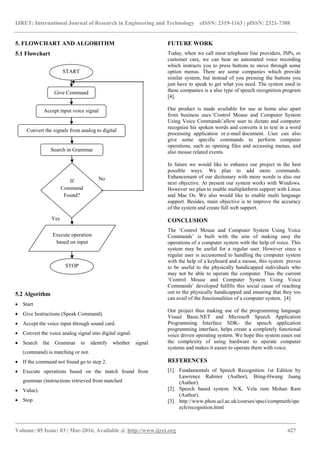 Control mouse and computer system using voice commands | PDF