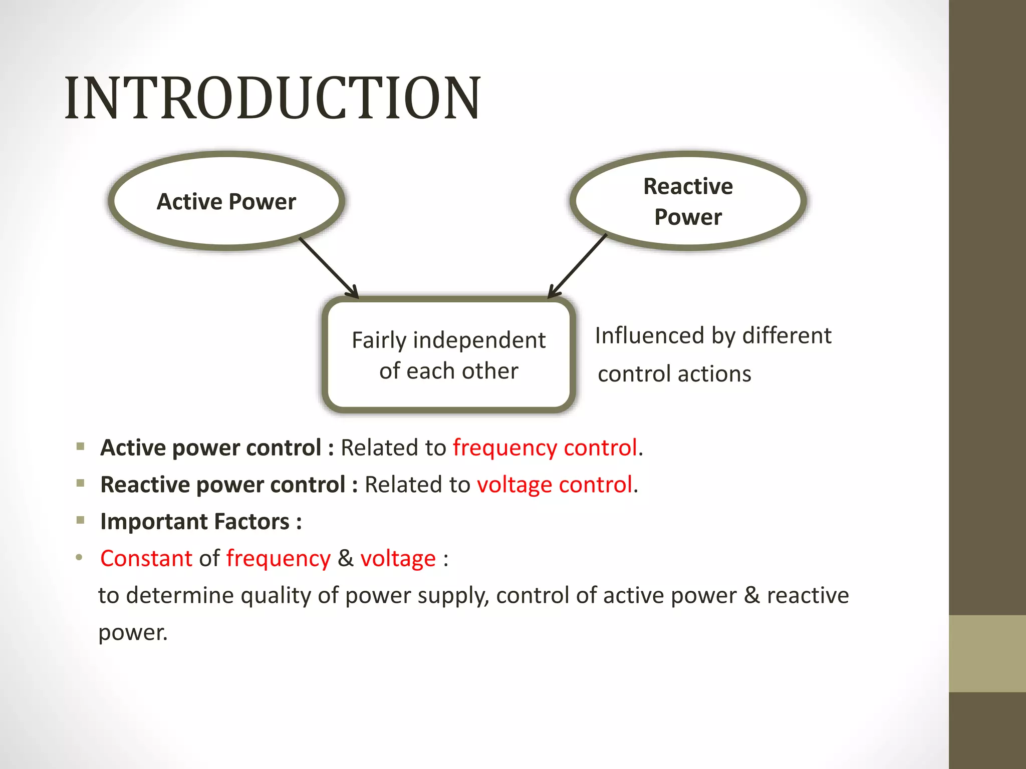 Control of active power & reactive power | PPTX