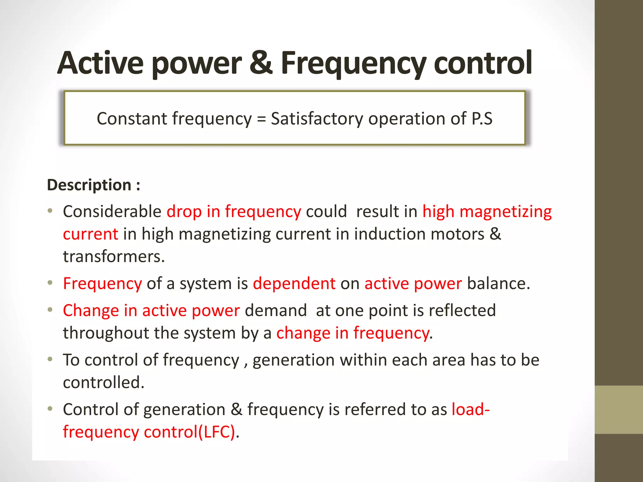 Control of active power & reactive power | PPTX
