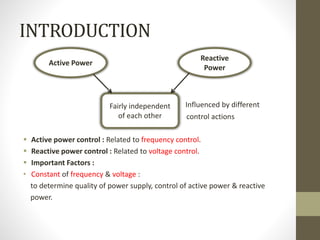Control of active power & reactive power | PPTX