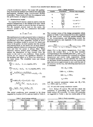 Control of an unstable batch chemical reactor | PDF