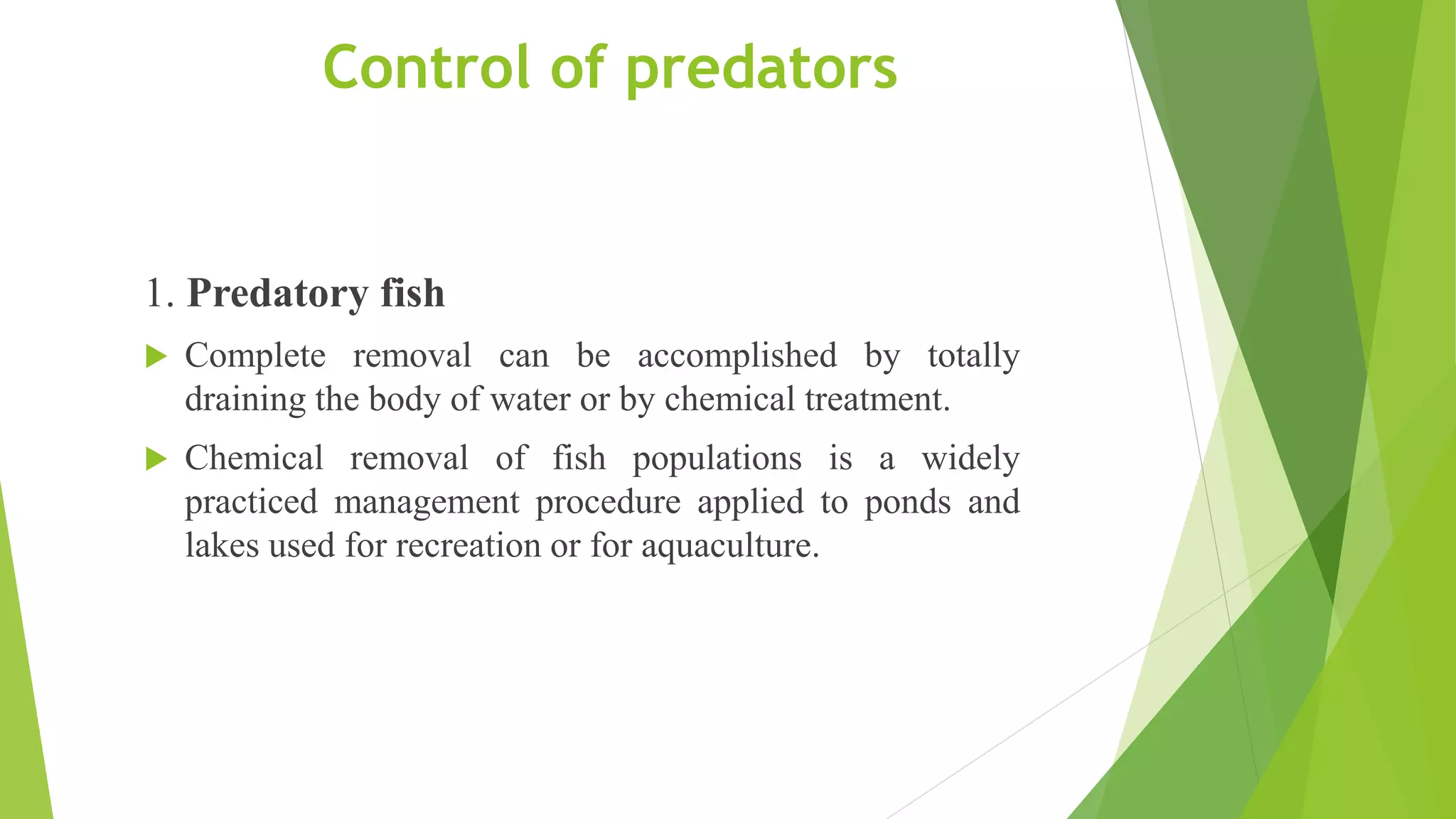 Control of aquatic weed ,predators, weed fish, pest in aquaculture | PPTX