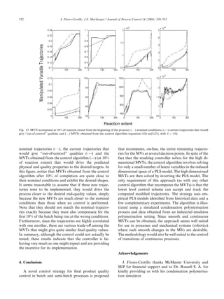 Control of batch product quality by trajectory manipulation using latent variable models | PDF