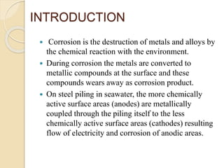Control of corrosion on underwater piles ppt | PPTX