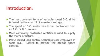 Control of dc drives | PPTX