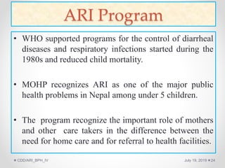 Control of diarrhoeal disease and acute respiratory infections | PPT