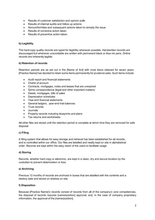 Control of Records Procedure for Legal Practices | PDF