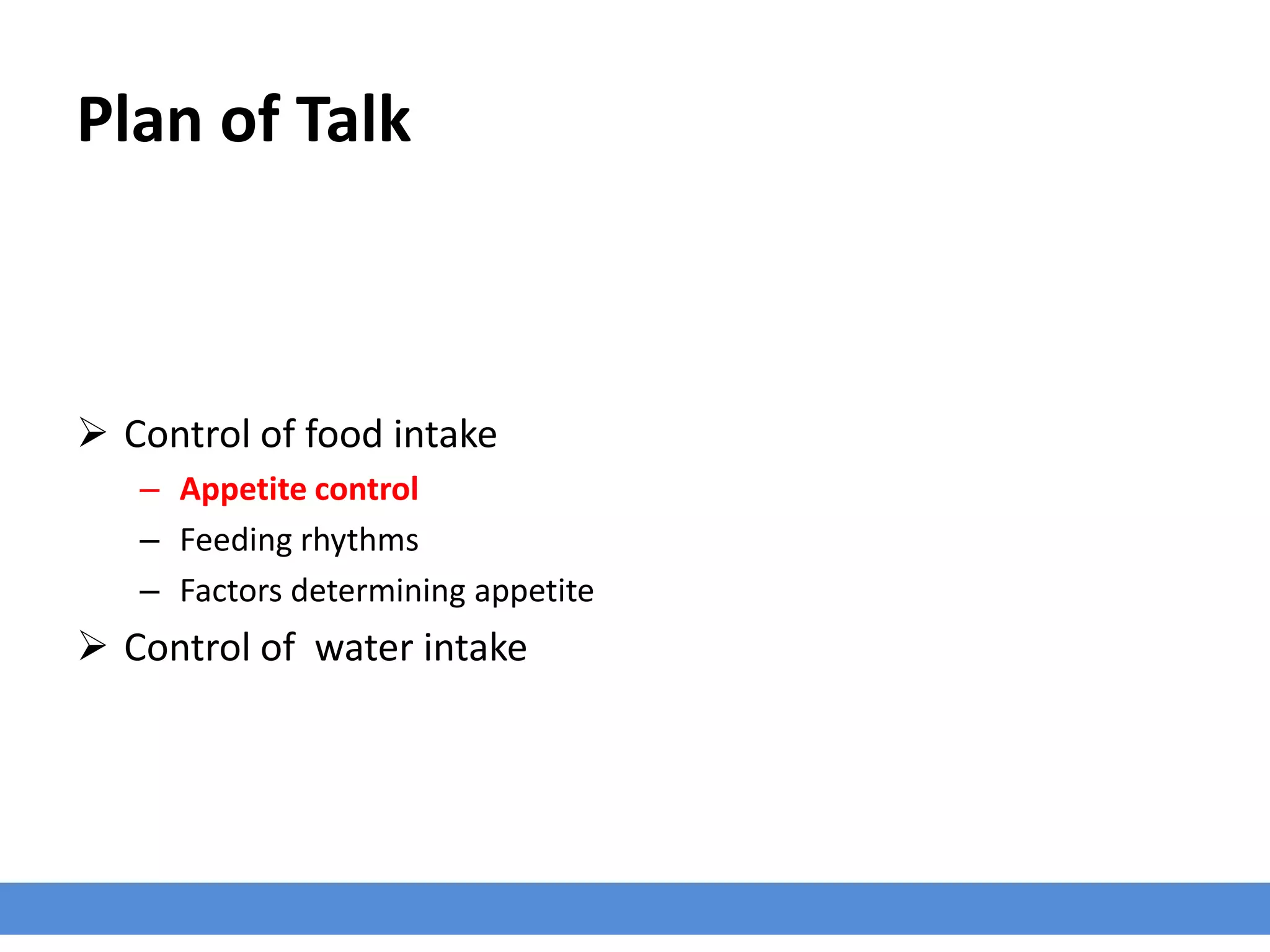 Control of feed and water intake in poultry | PPT