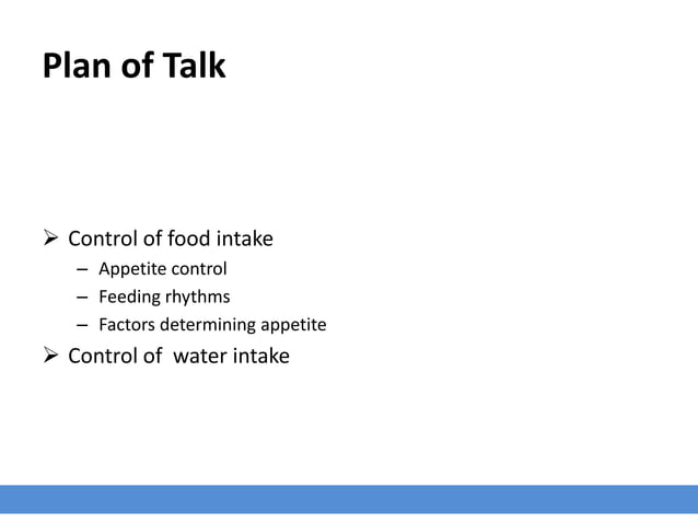 Control of feed and water intake in poultry | PPT
