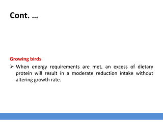 Control of feed and water intake in poultry | PPTX