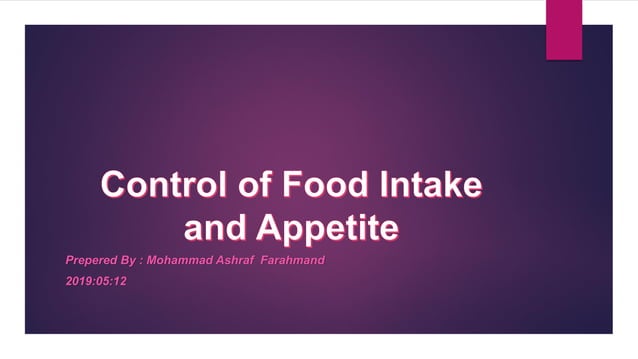 Control of food intake and appetite | PDF | Endocrine and Metabolic ...