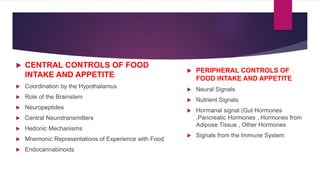 Control of food intake and appetite | PDF