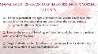 Control of haemorrhage in Oral Surgery | PPTX