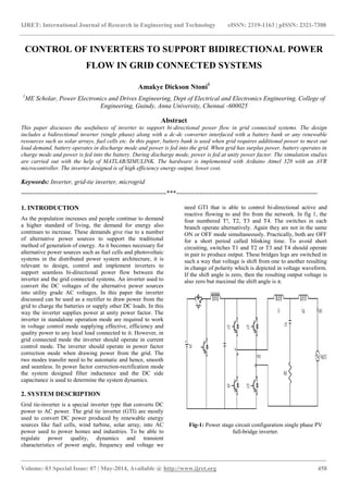 Control of inverters to support bidirectional power flow in grid connected systems | PDF ...