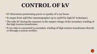 CONTROL OF Kv AND MA IN X-RAY CIRCUIT BY NITESH MANDAL.pptx