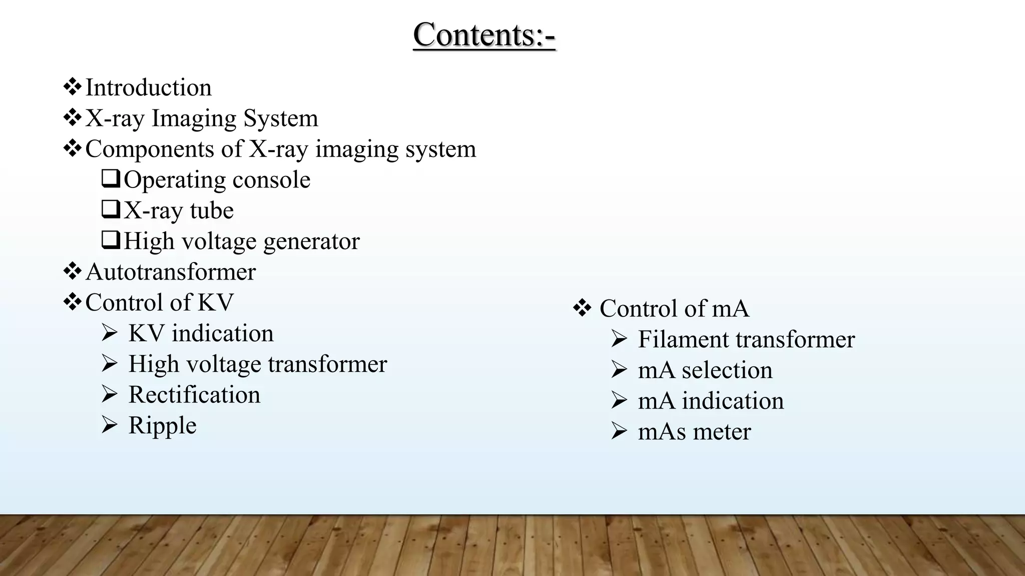 Control of kV and mA in x-ray tube.pptx