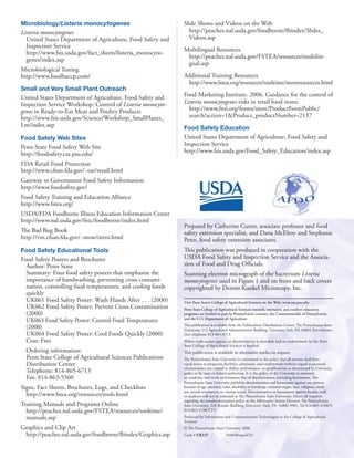 Control Of Listeria In Retail Estab | PDF