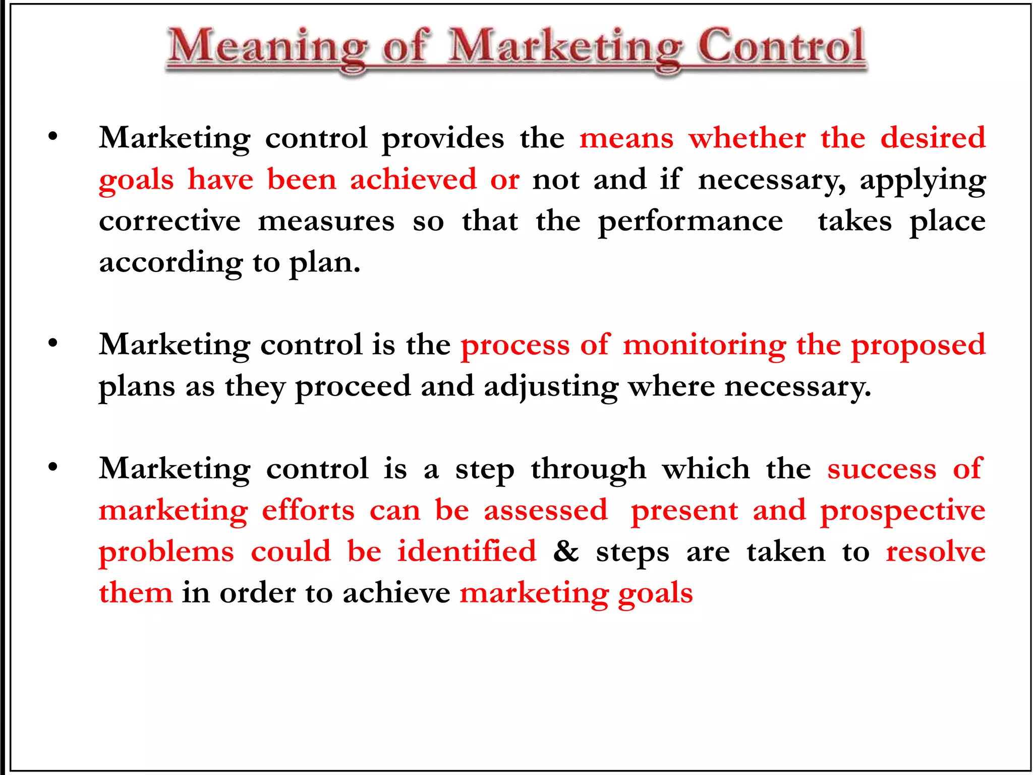 Control of marketing operations | PPTX