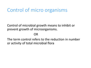 Control of micro organisms by radiations. | PPTX
