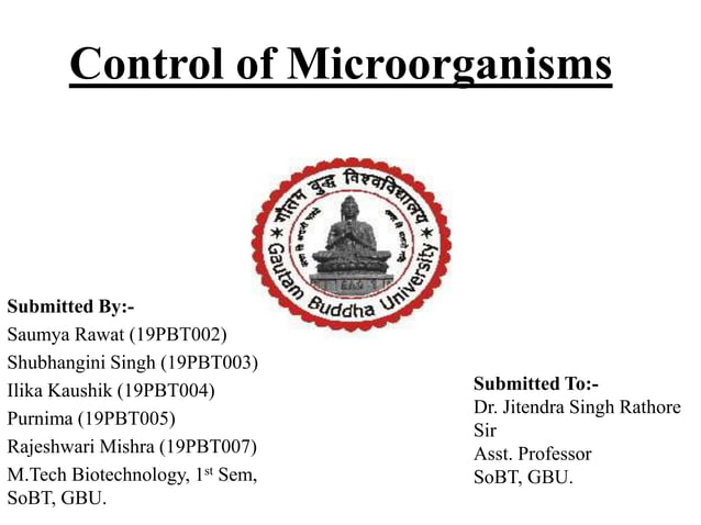 Control of Microorganisms | PPTX | Medical Health