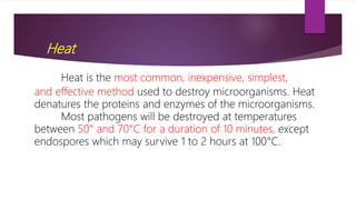 Control of microrganisms - Food Microbiology - Food Processing | PPTX