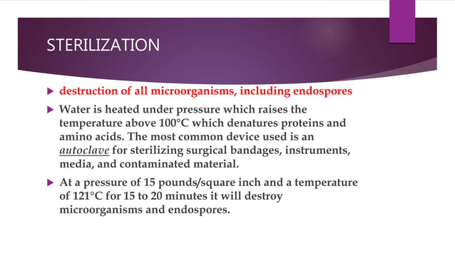 Control of microrganisms - Food Microbiology - Food Processing | PPT