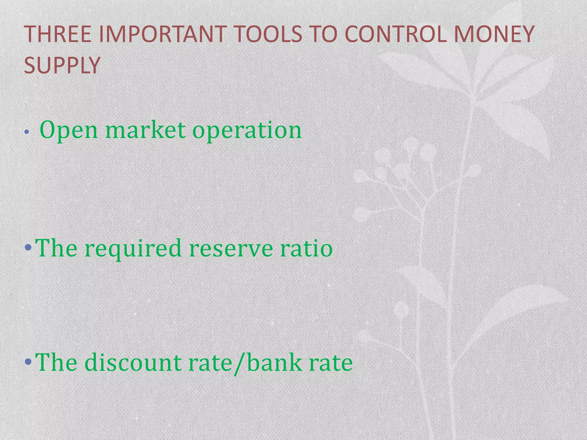 Control of money supply | PPTX