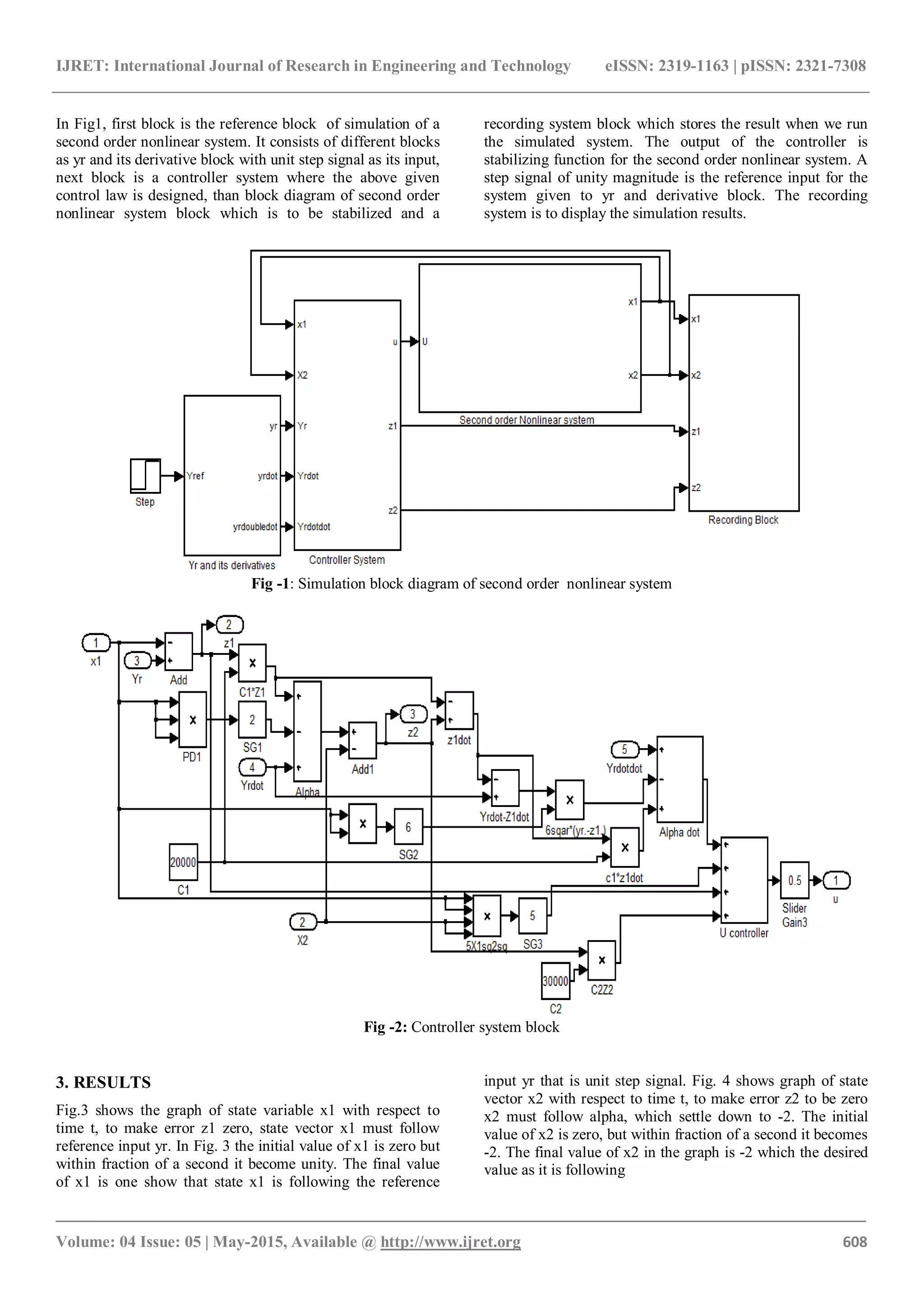 Control of non linear system using backstepping | PDF