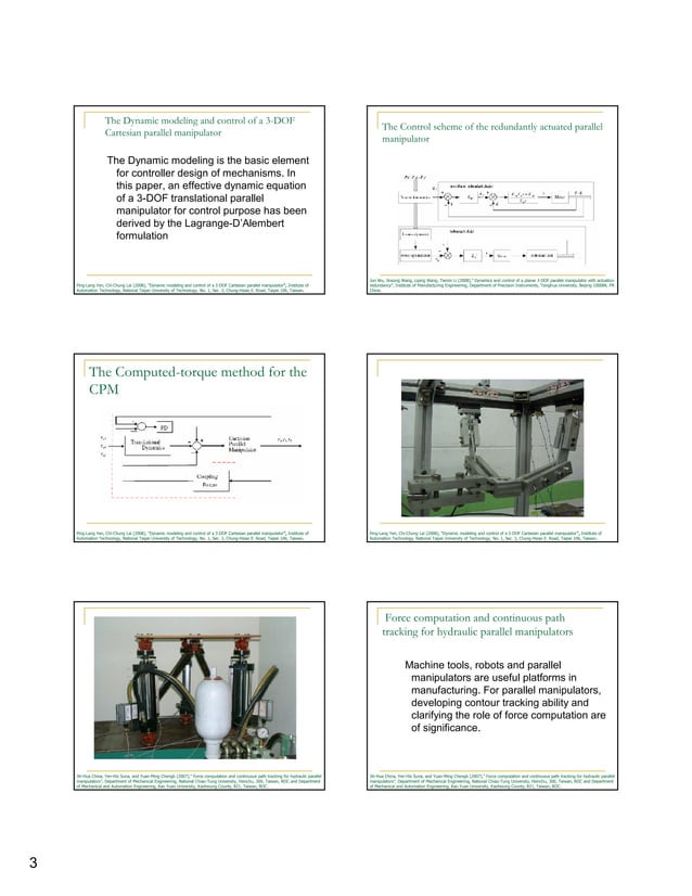 Control Of Parallel Manipulators Presentation | PDF