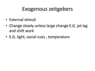 Control of circadian rhythms A2 AQA PSYA3 psychology biological rhythms ...