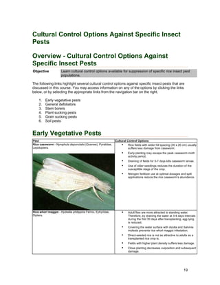 Control of rice insect pests | PDF
