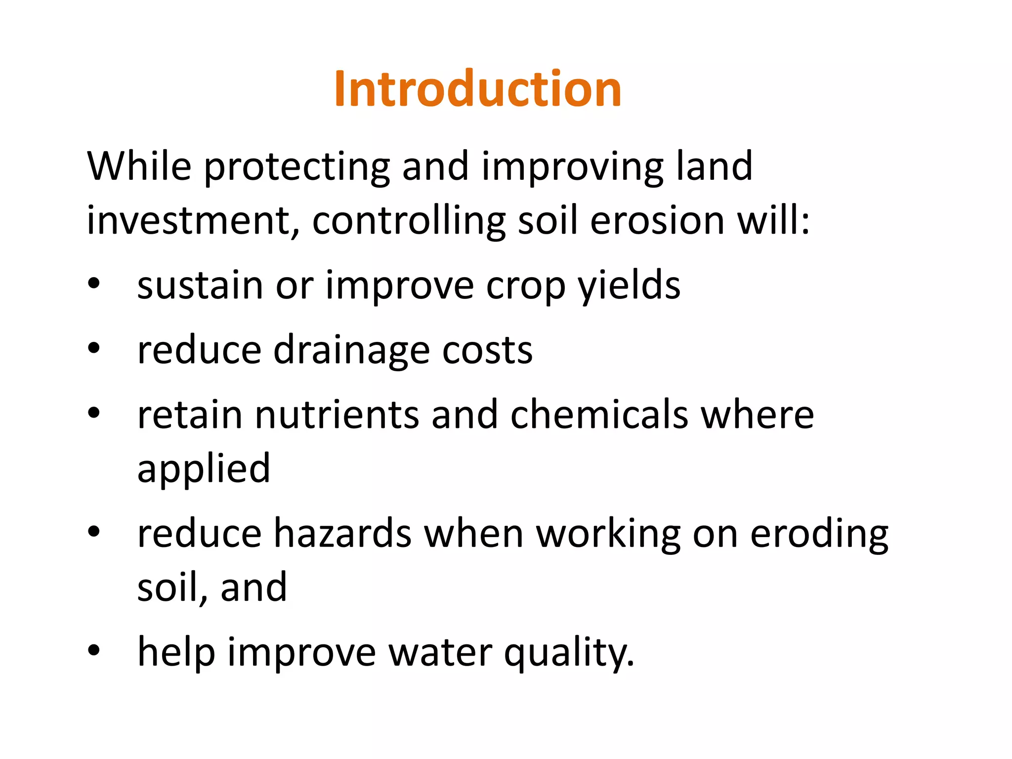 Control of soil erosion | PPTX