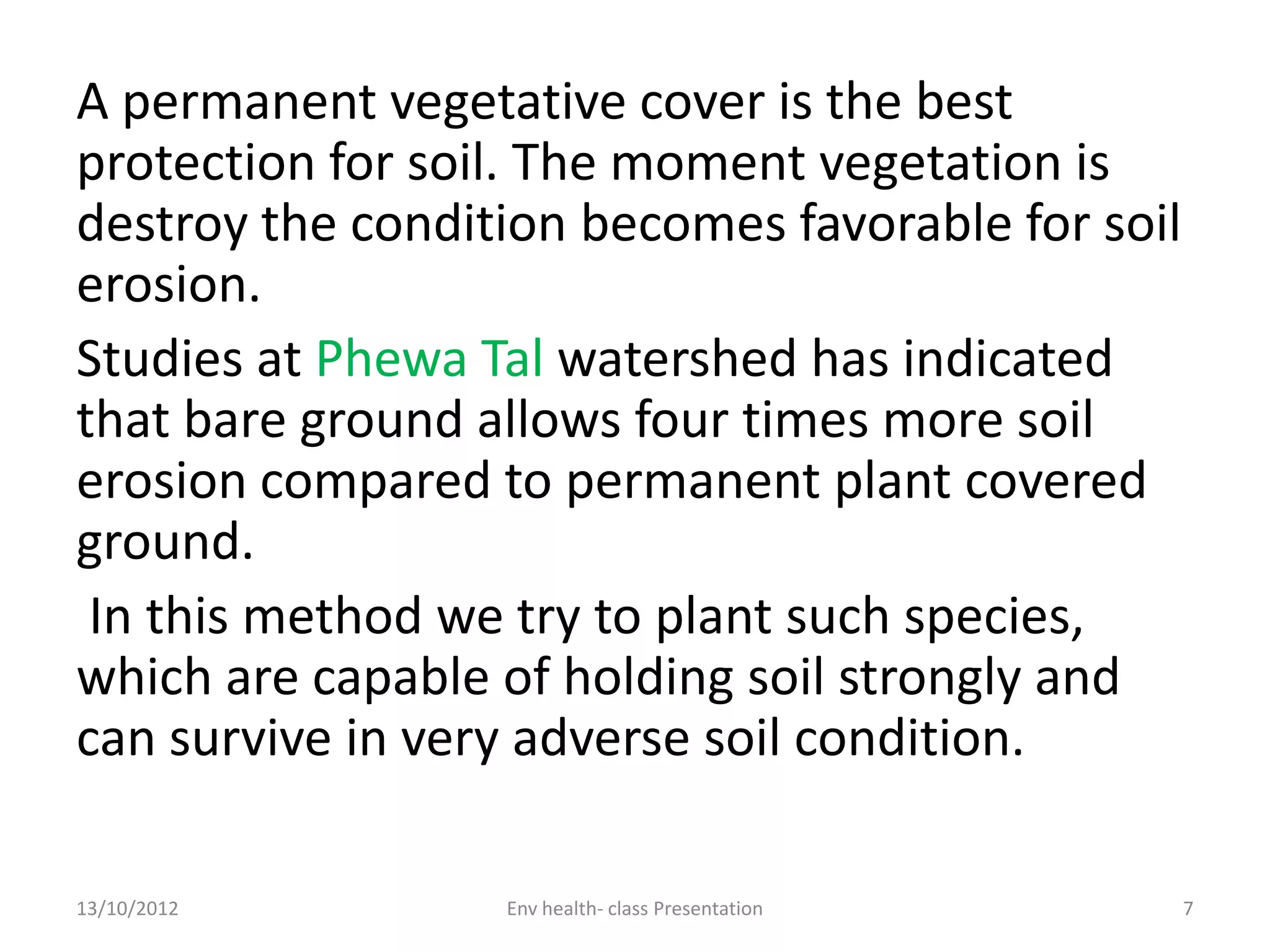 Control of soil erosion | PPTX