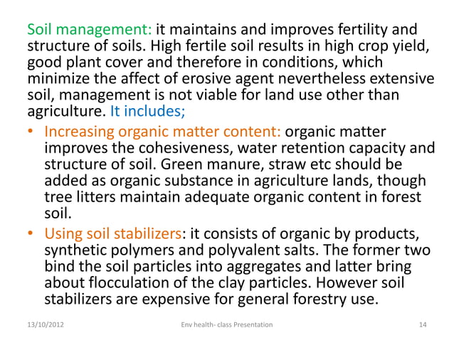 Control of soil erosion | PPTX