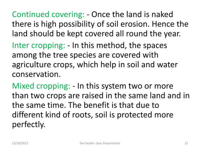 Control of soil erosion | PPTX