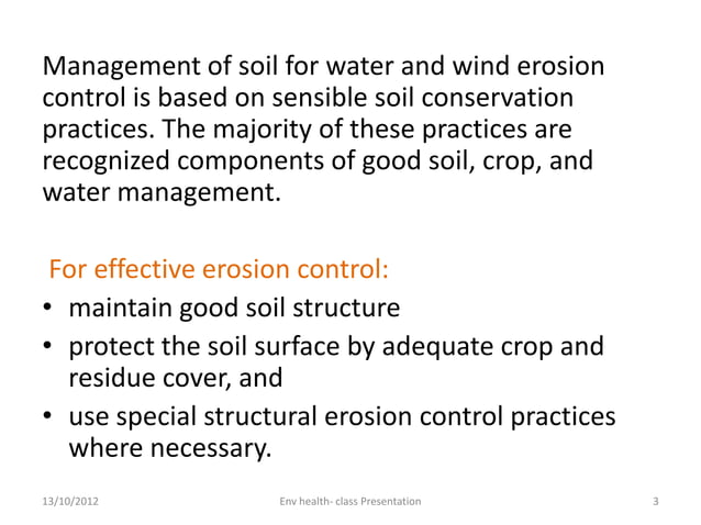 Control of soil erosion | PPTX